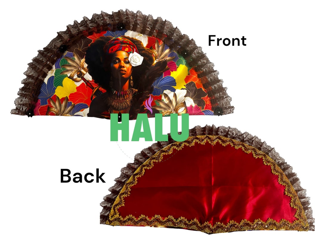 Abanico Oya Decorado/ Oya Hand Fan/ Santeria - Etsy