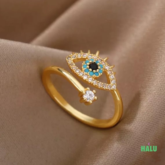 Stainless Steel Evil Eye Rings | Etsy