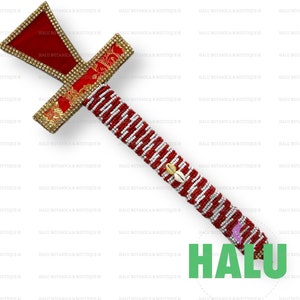 Shango Wood Axe & Sword /hacha Y Espada Madera De Chango Decorada ...