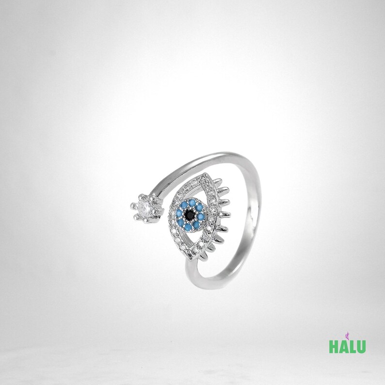 Stainless Steel Evil Eye Rings | Etsy