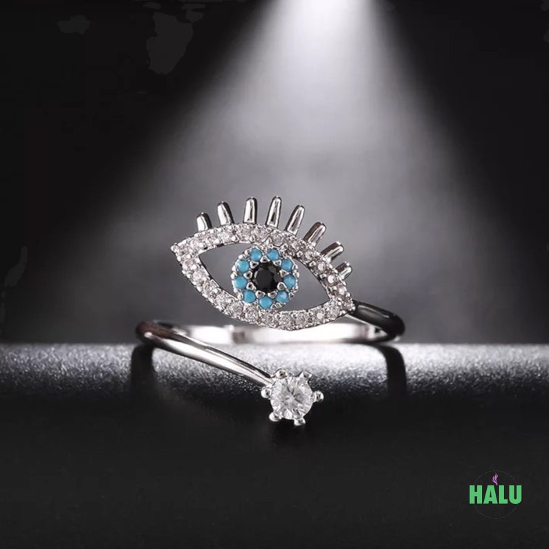 Stainless Steel Evil Eye Rings | Etsy