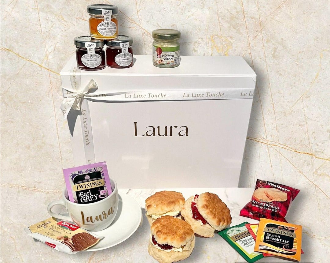 Personalised Afternoon Tea Gift Hamper With Personalised Tea Cup ...