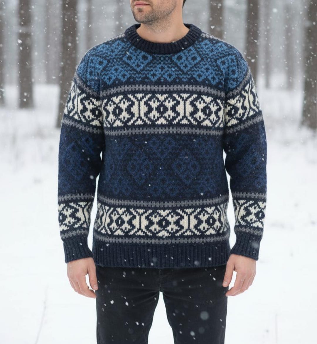 Vintage Norwegian Wool Sweater by Norwool – 100% Pure Wool Nordic Knit ...