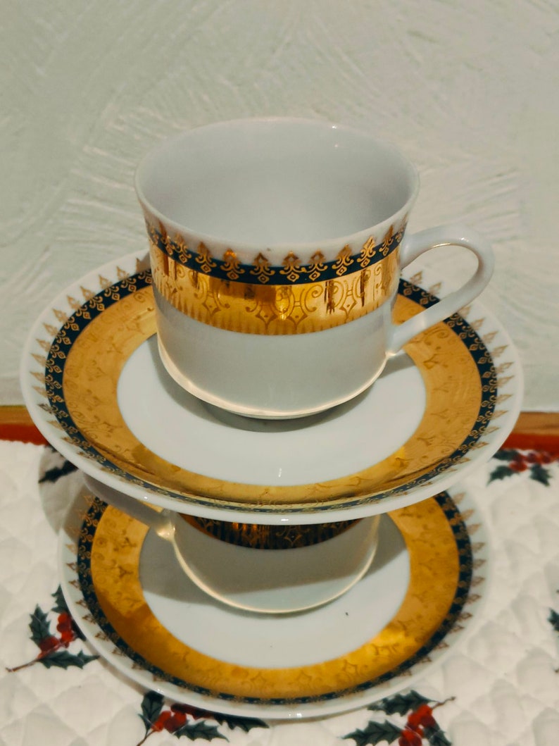 Set of Two Vintage H&C Czechoslovakia Porcelain Tea Cup and Saucer Set ...