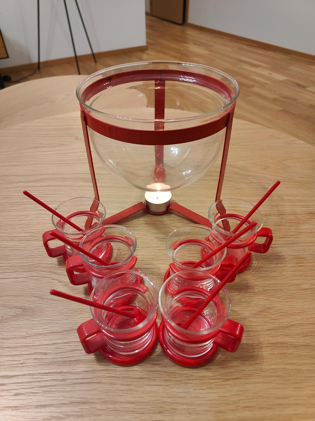 Bodum Denmark Glass Punch Bowl & Stand Warmer / Vintage Danish Mid ...
