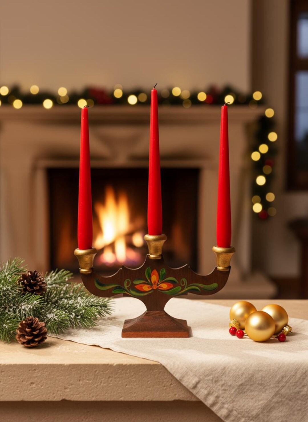 Swedish Scandinavian Vintage Candelabra Candle Holder for Four Long ...