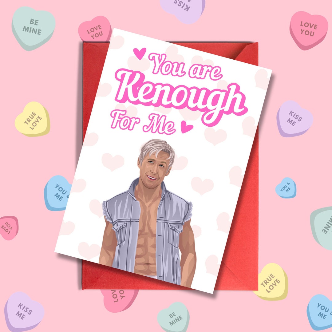Ken Barbie Valentine's Day Card A5 Ryan Gosling Valentine's Day Card, Barbie Movie Card, Barbe ...