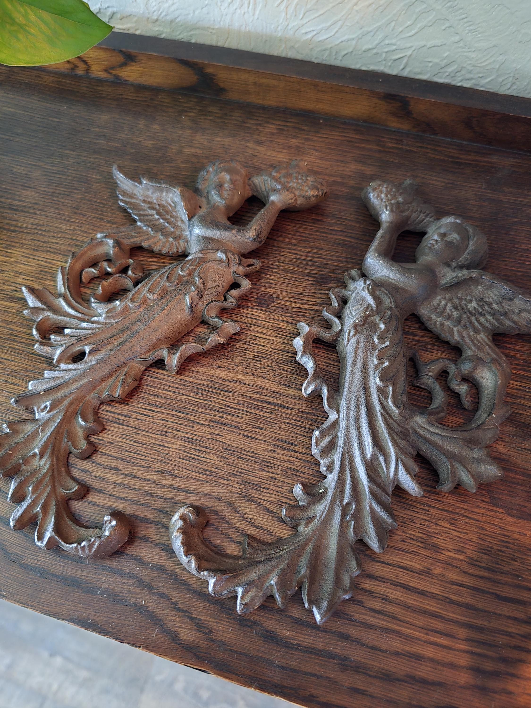 Cast Iron Angels Pair | Witchy | Cottage Core Gallery Wall - Etsy