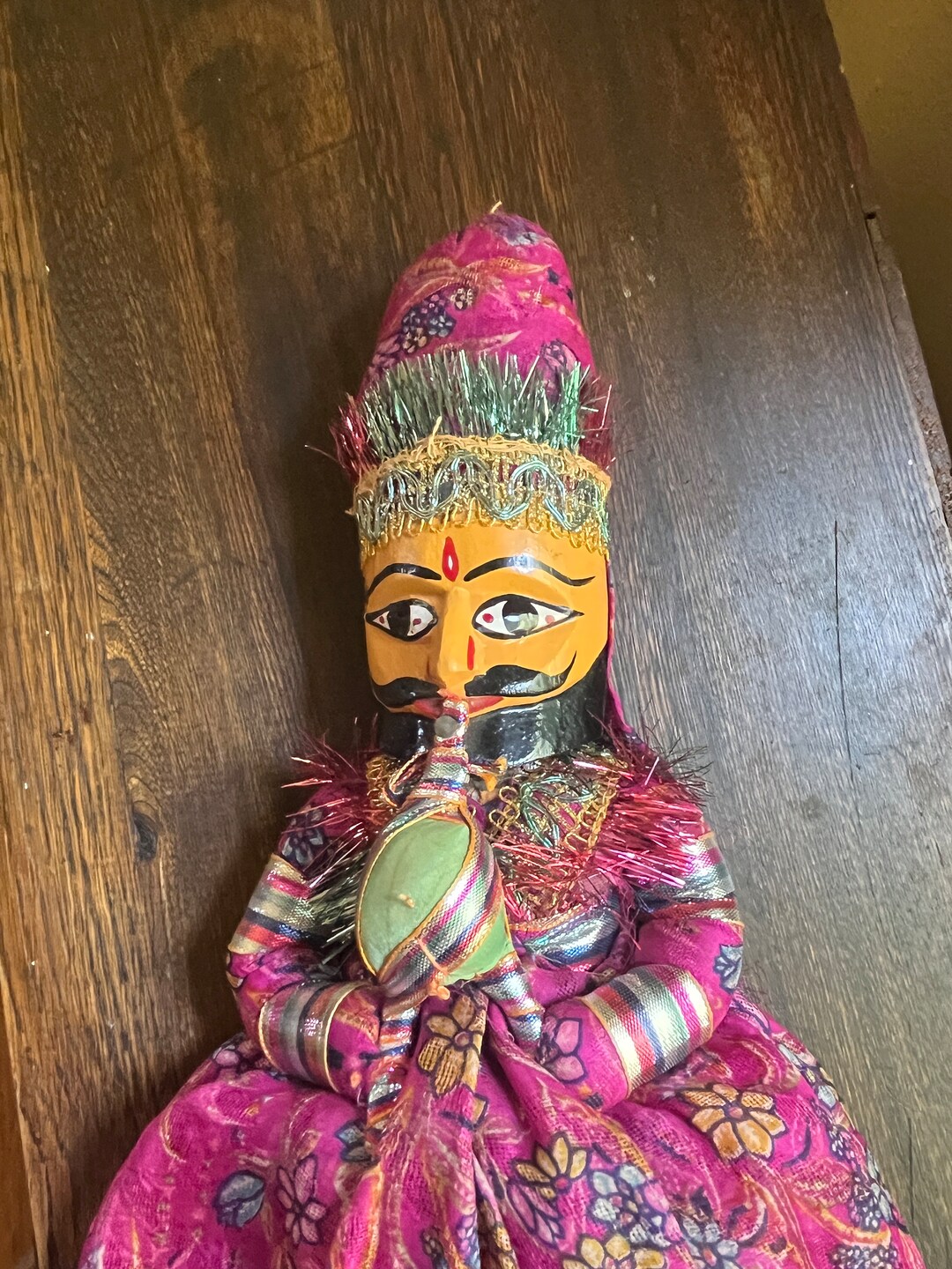 Indian Folk Art Wedding Hand Puppet Flip Doll Pair, Traditional ...