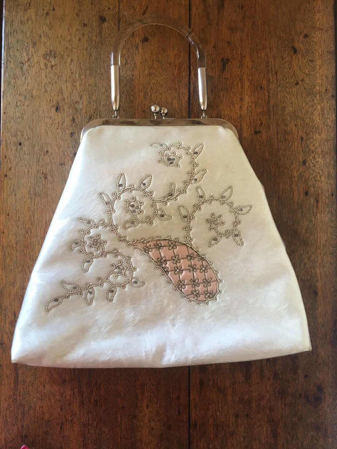 Large Lucite Top Handle 1950's Stylecraft Miami Handbag W/faux Fur ...