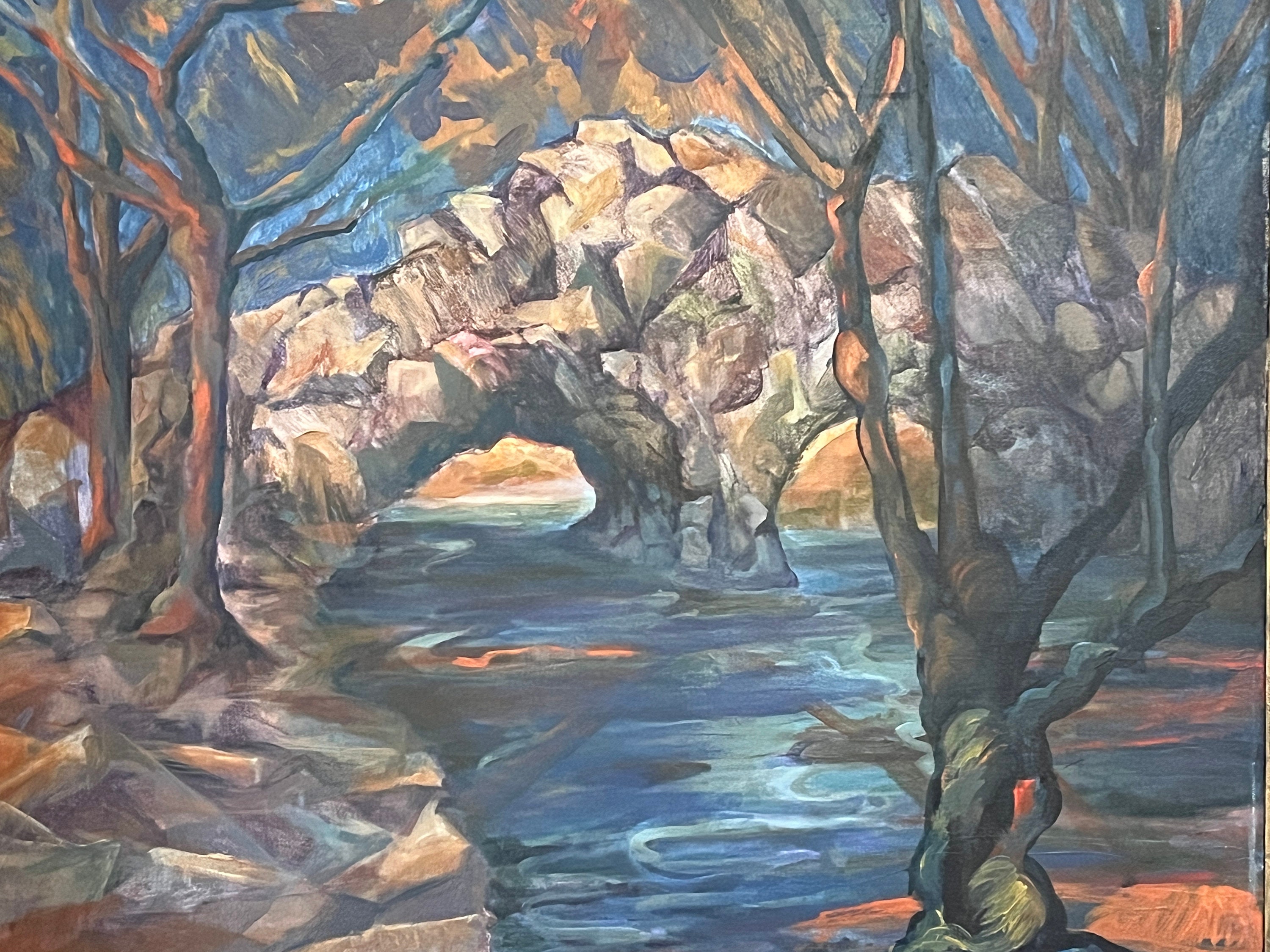 Abstract Cubist Landscape Oil Painting by SF Bay Area Artist Georgia ...