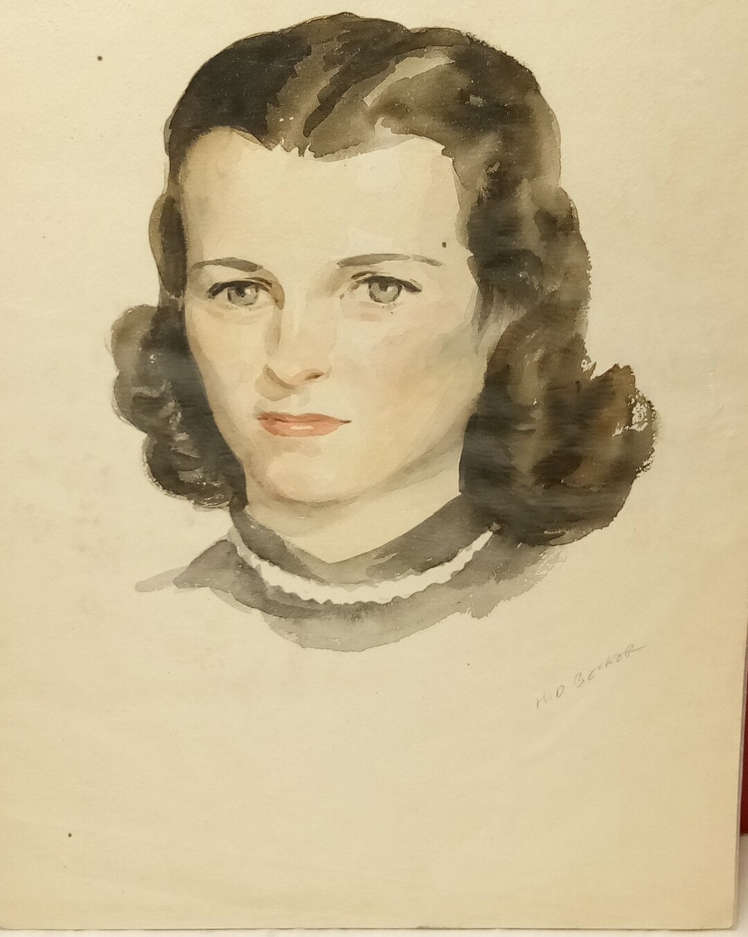 H D BECKER American Artist 1914-1995 SIGNED Original Young WOMAN ...