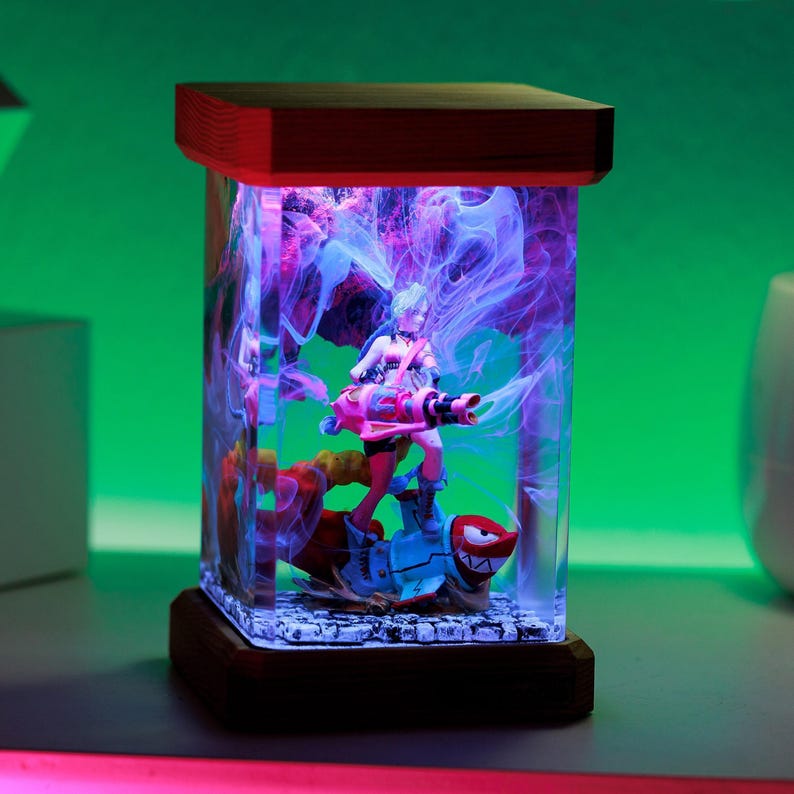 Jinx Resin Lamp, League of Legends Anime Figure Art Night Light, Unique ...