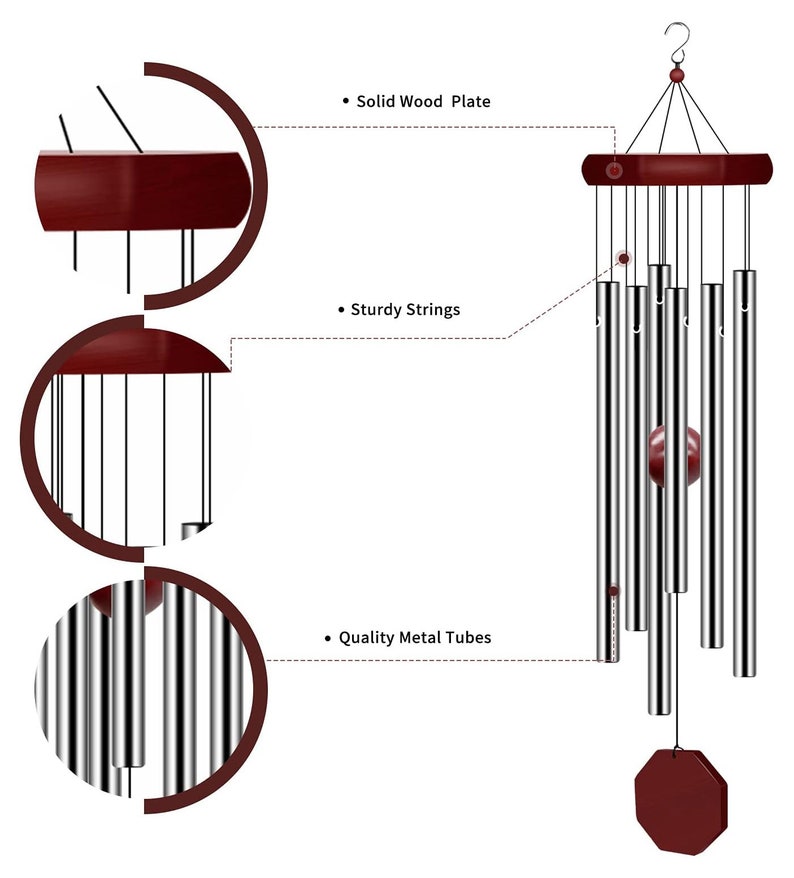 Personalized WINDCHIMES Wind Chime Memorial Sympathy Home Garden ...