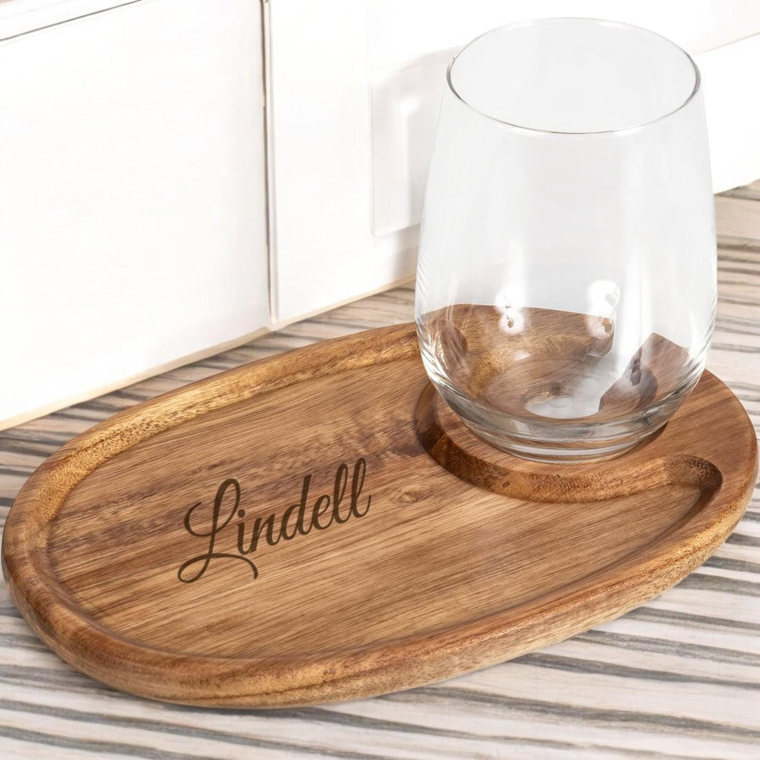 Personalized Wine Appetizer Plates Cocktail Round Glass Holder Cheese ...
