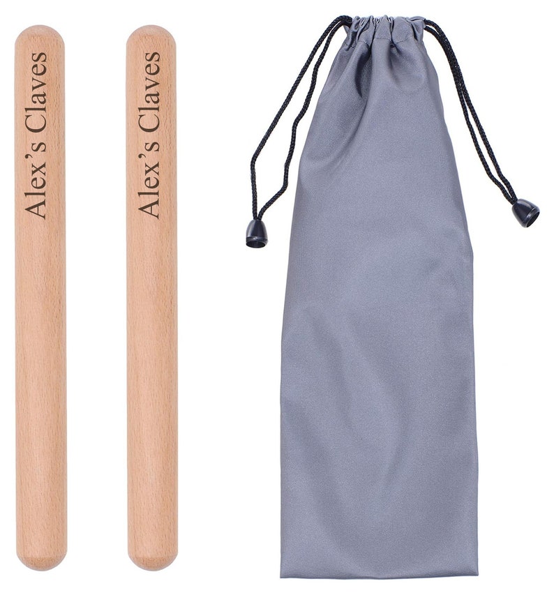 Personalized WOOD CLAVES Musical Percussion Instrument Rhythm Sticks ...