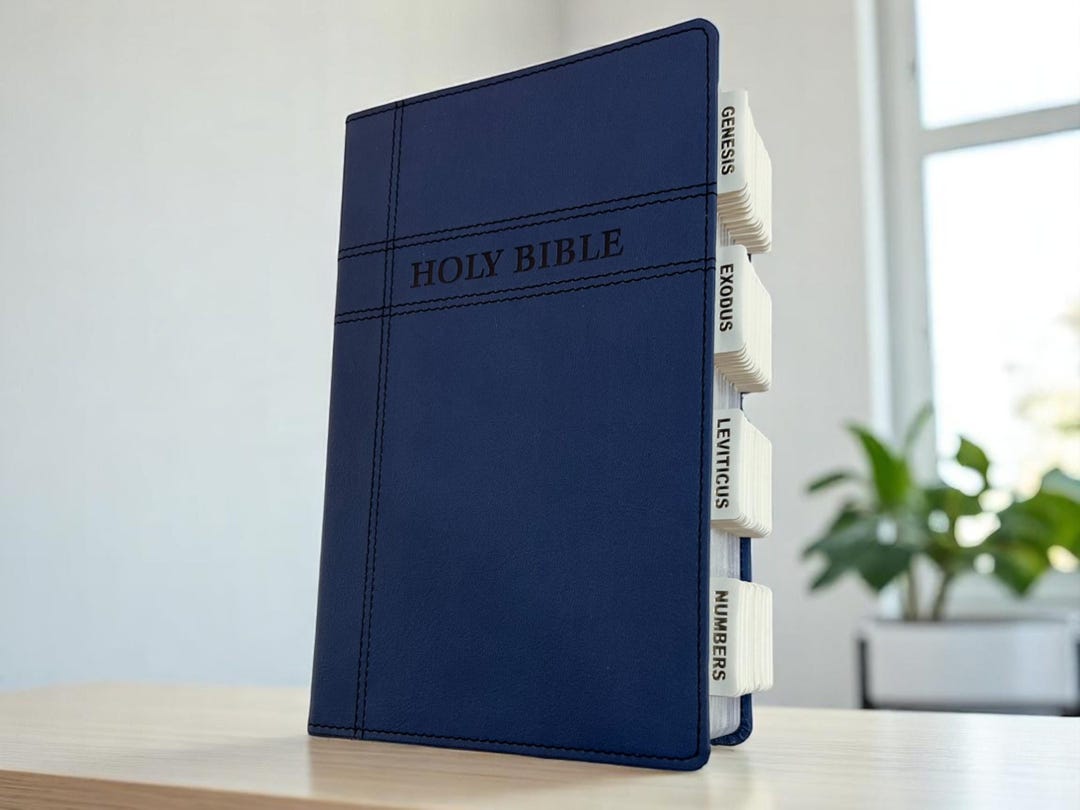 Personalized Blue NIV TABBED BIBLE With Tabs Christian Birthday Gift ...
