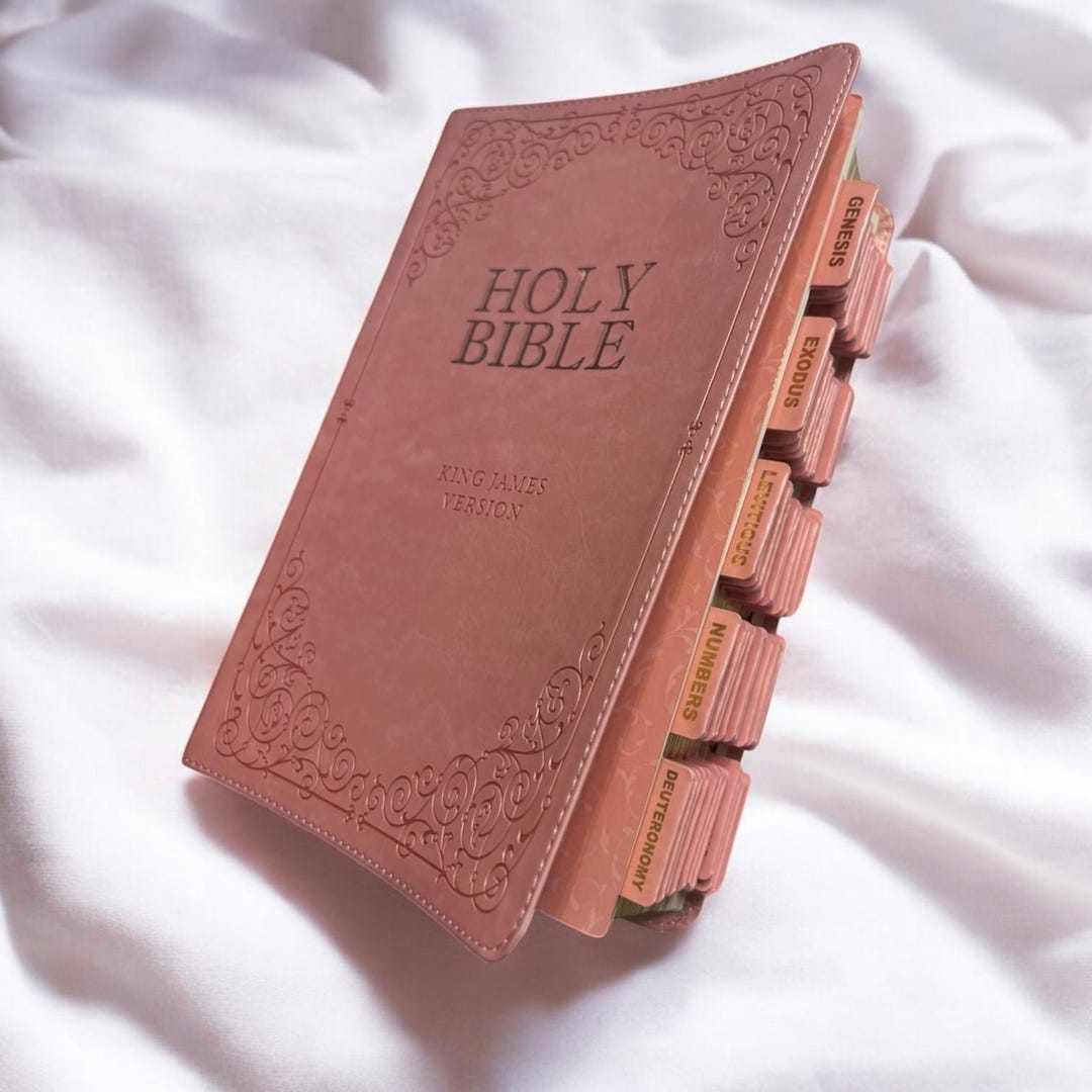 Personalized Pink KJV TABBED BIBLE With Tabs Christian Birthday Gift ...