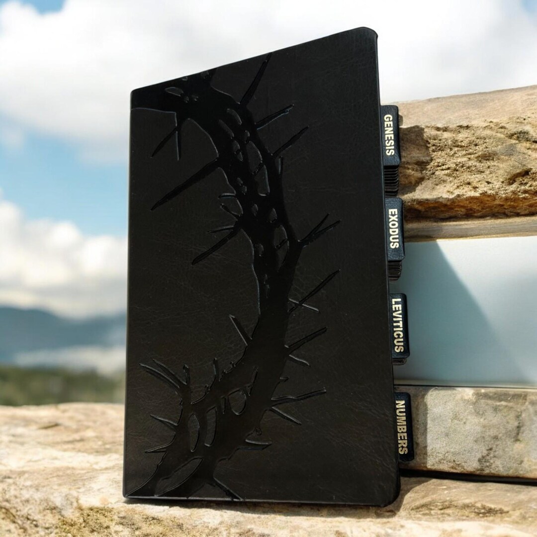 Custom Black KJV TABBED BIBLE With Tabs Christian Birthday Gift for Him ...