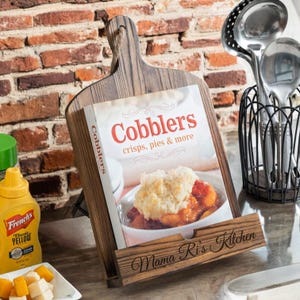 Personalized Cookbook Stand Recipe Book Holder Custom Engraved ...
