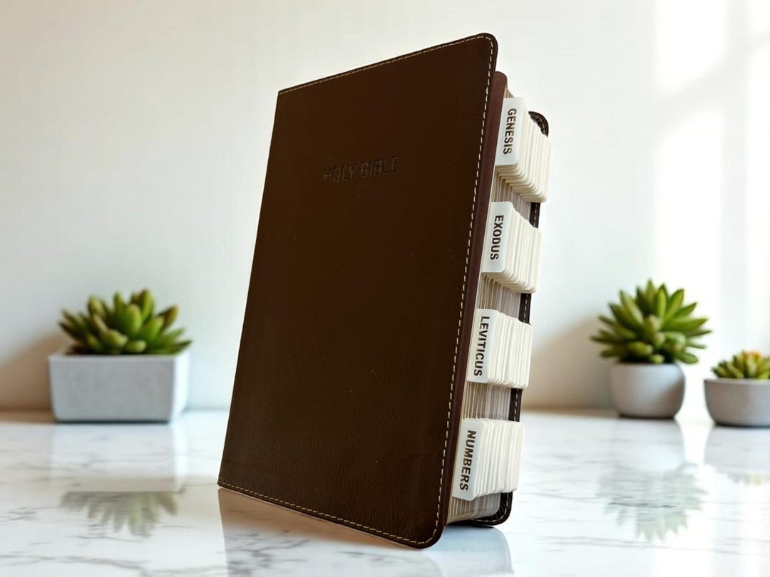 Custom Brown NIV Foundation Study Bible With Tabs Christian Catholic ...