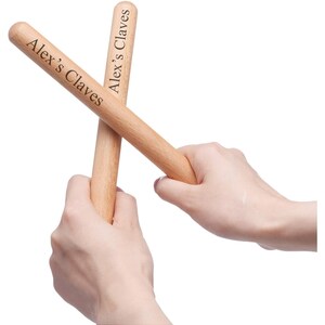 Personalized WOOD CLAVES Musical Percussion Instrument Rhythm Sticks ...
