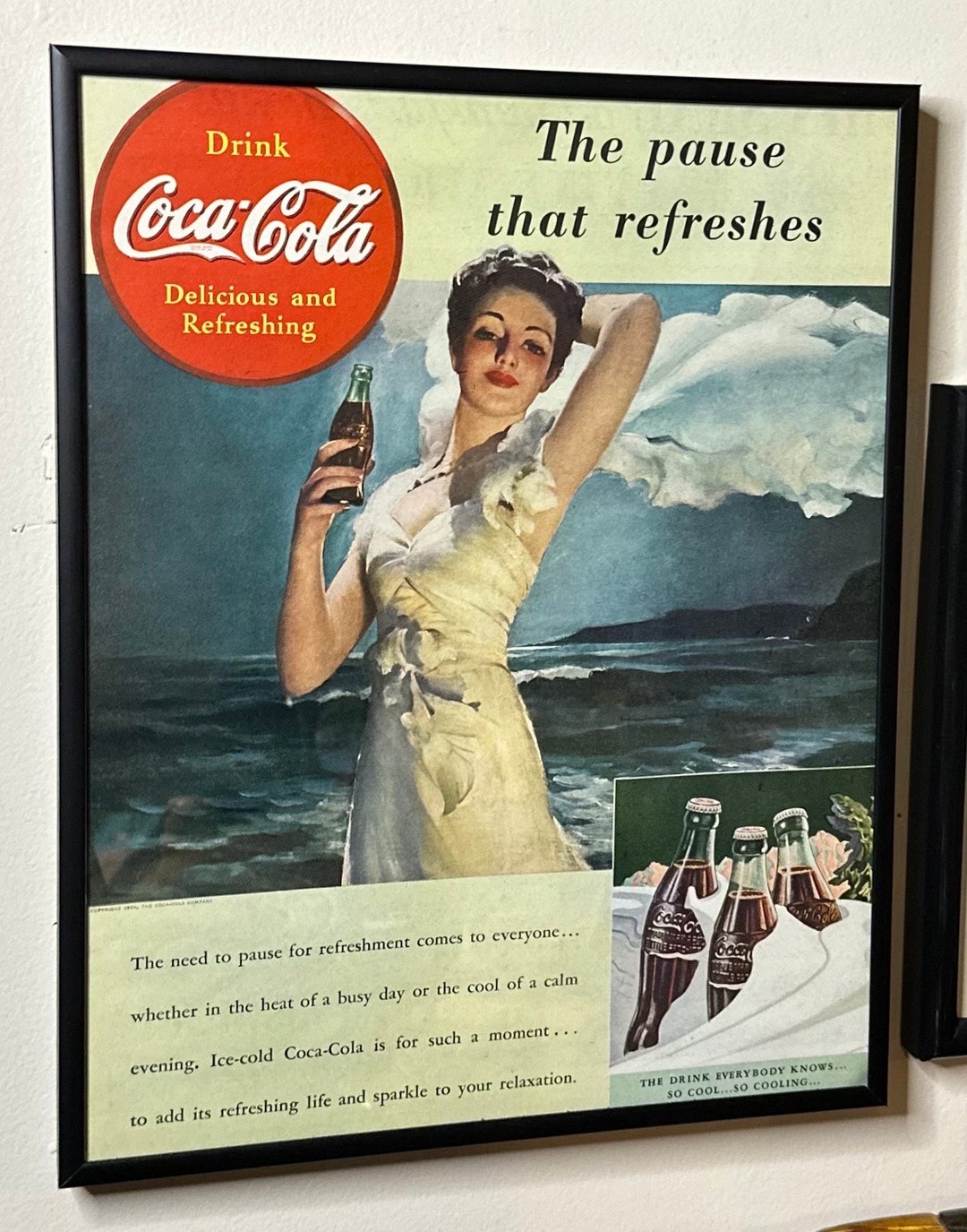 1939 Vintage Coca Cola Advertisement Life Magazine Framed Wall Art - Etsy