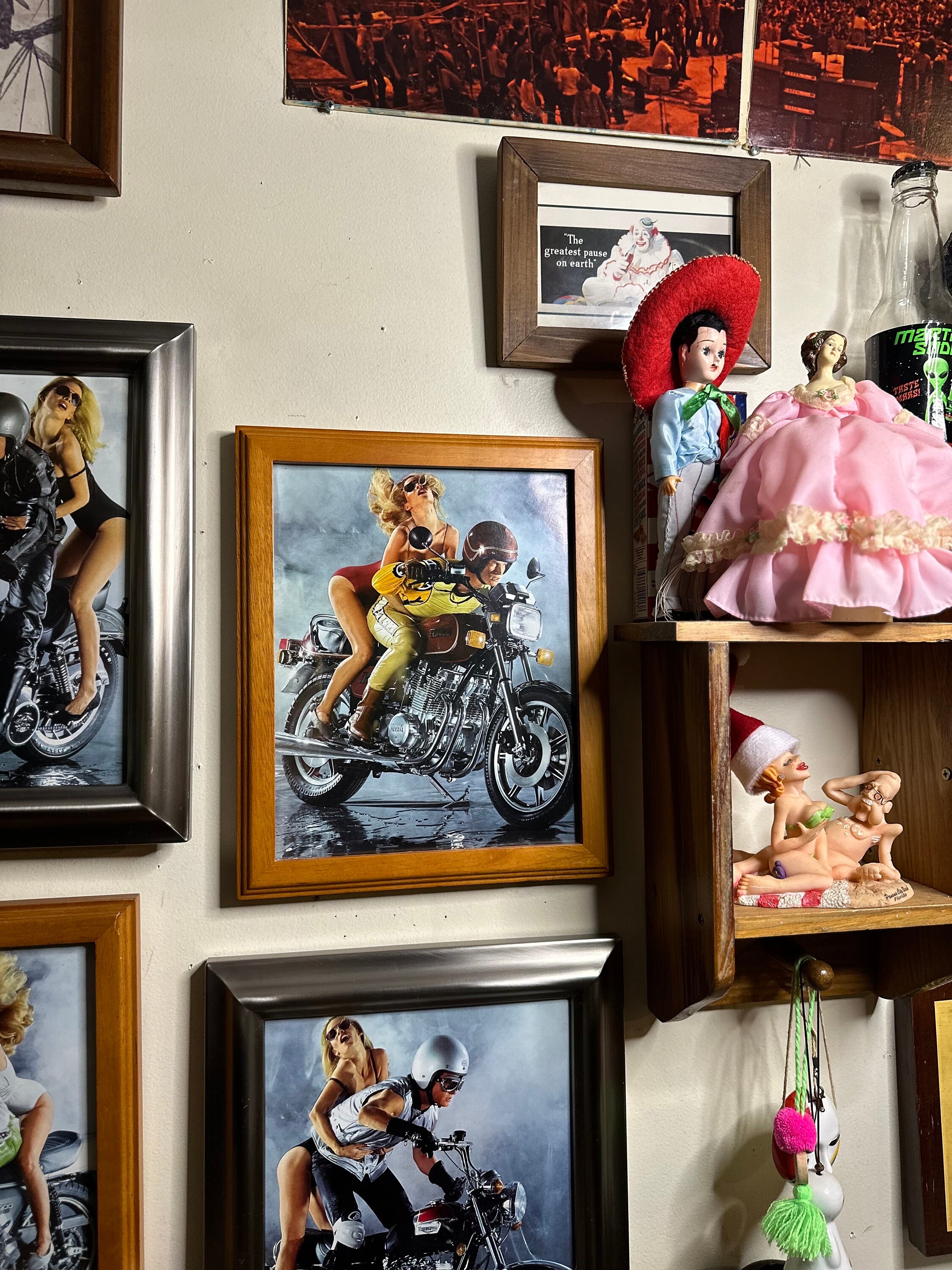1978 Vintage CHIC Magazine Motorcycle Pinup Framed Wall Decor Kawasaki ...