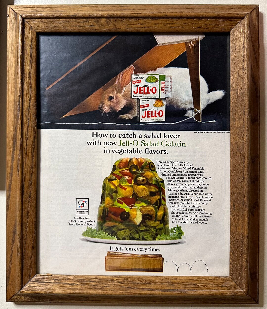 60s Vintage Jello Advertisement Framed Wall Art - Etsy