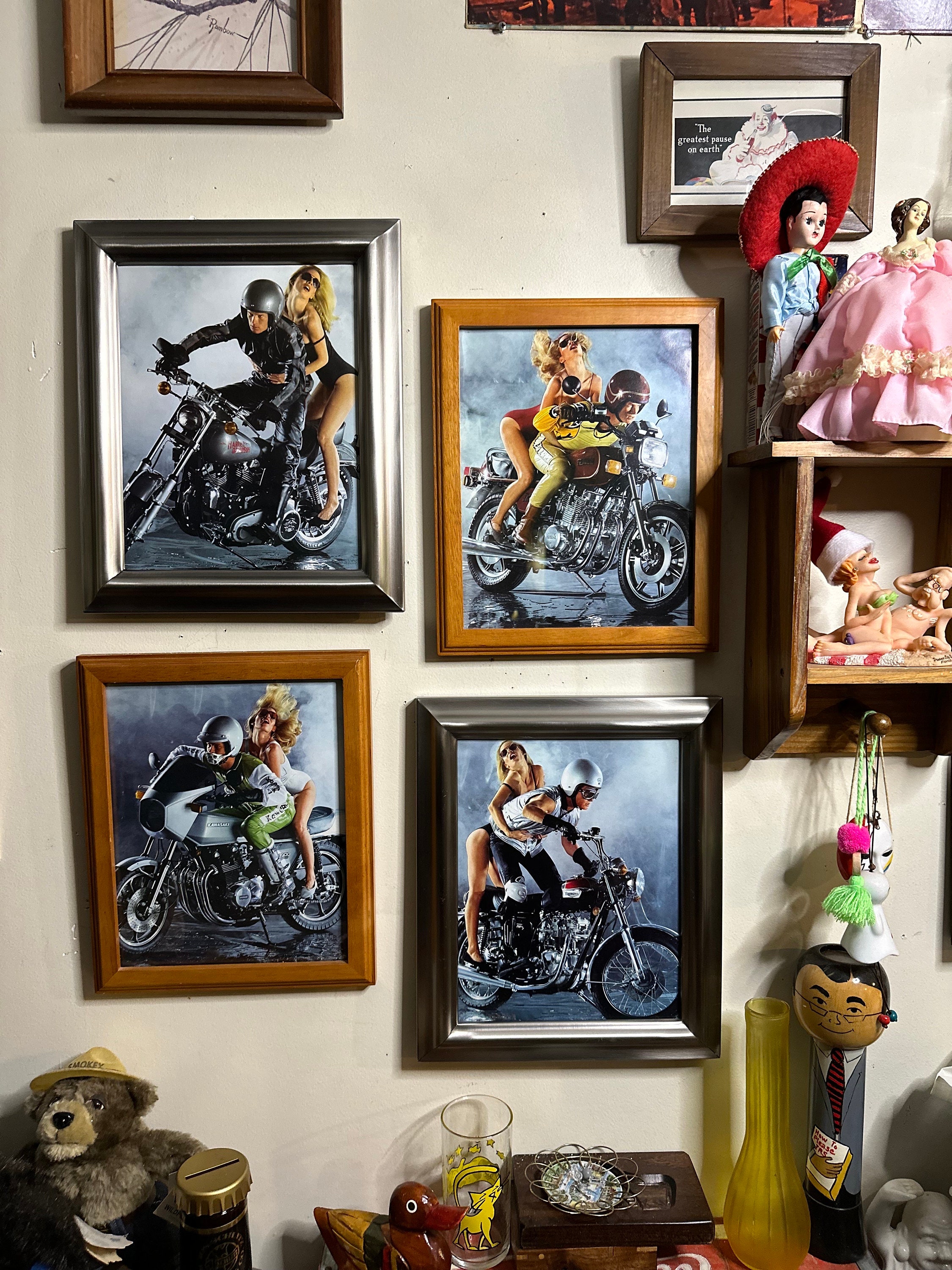 1978 Vintage CHIC Magazine Motorcycle Pinup Framed Wall Decor Triumph ...