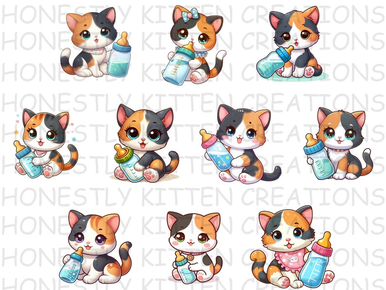 Buy Digital Clipart, Neonatal Kittens, Bottle Baby Kittens PNG ...