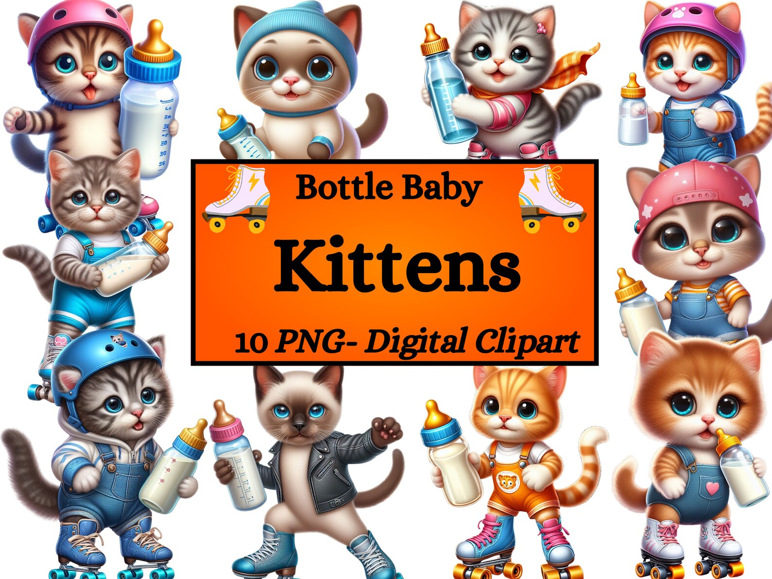 Neonatal Kittens Clipart, Bottle Baby Kitten Clipart PNG, Neonatal ...