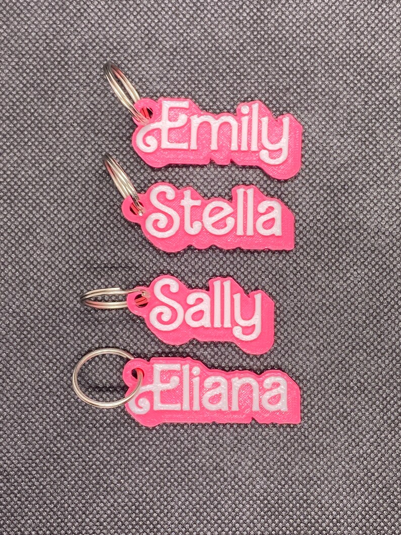 Custom Hot Pink Keychain / Zipper Pull 3D Printed From Flexible, Soft ...