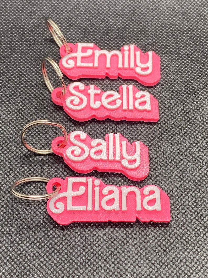 Custom Hot Pink Keychain / Zipper Pull 3D Printed From Flexible, Soft ...