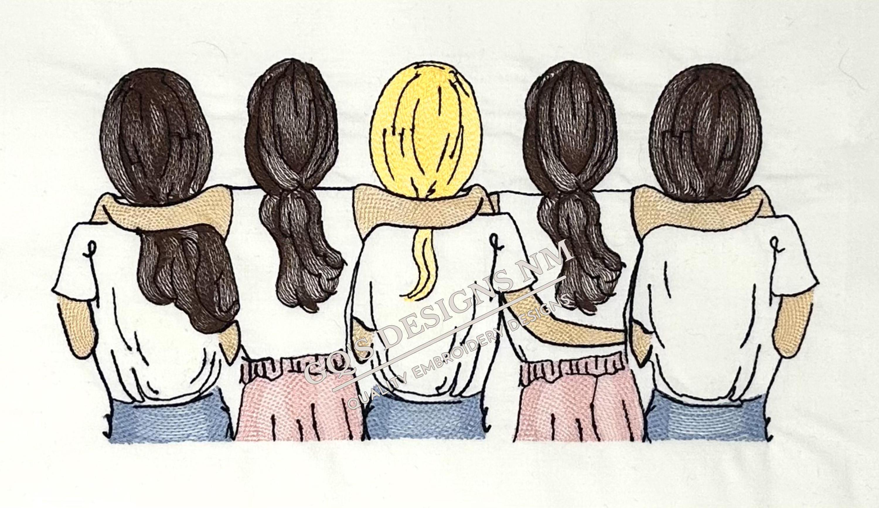 Five Best Friends Design, Sisters Design, for Machine Embroidery. in ... Five Best Friends Design, Sisters Design, for Machine Embroidery. in ...