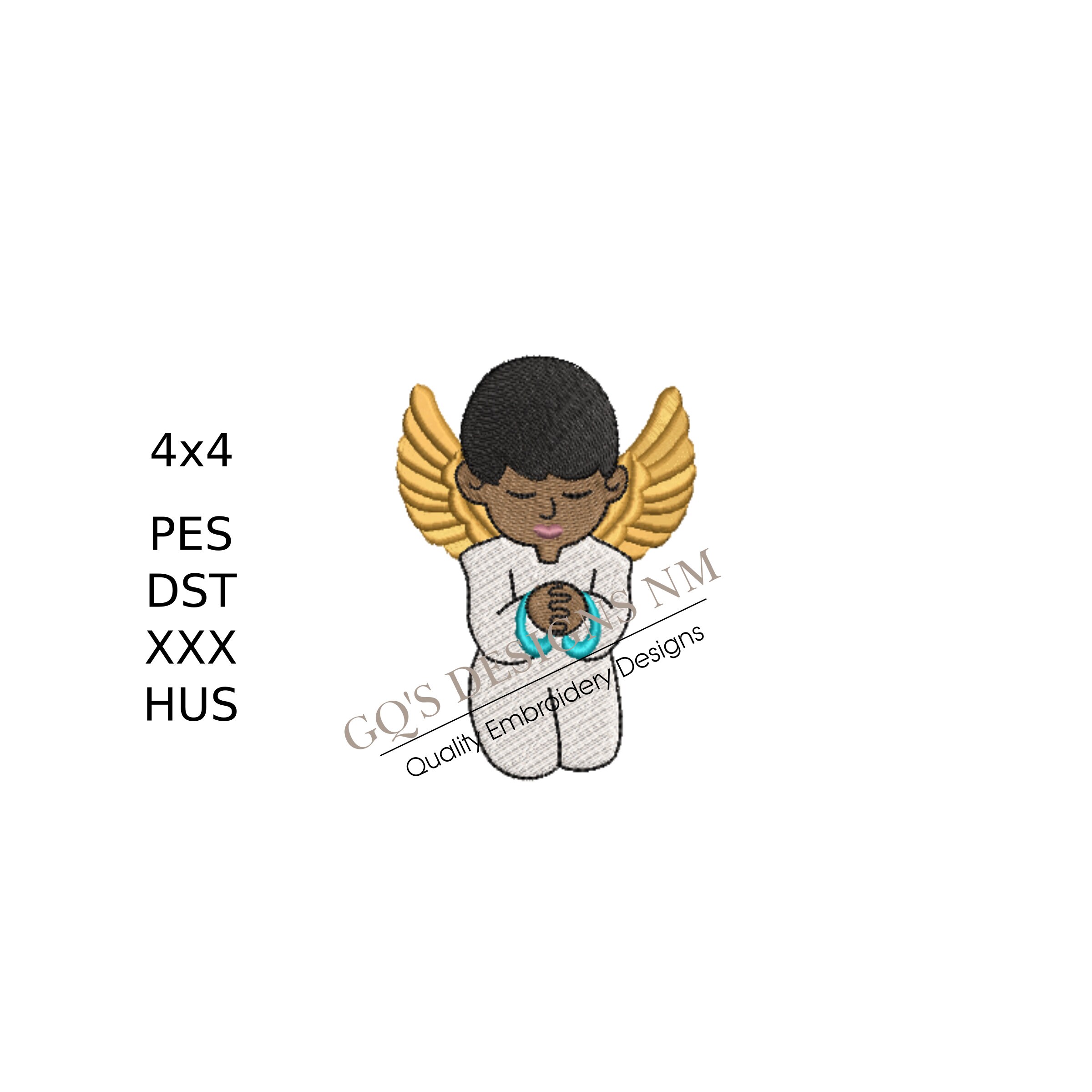 Praying Angel Boy Design. for Machine Embroidery in Pes, Dst, Xxx and ...