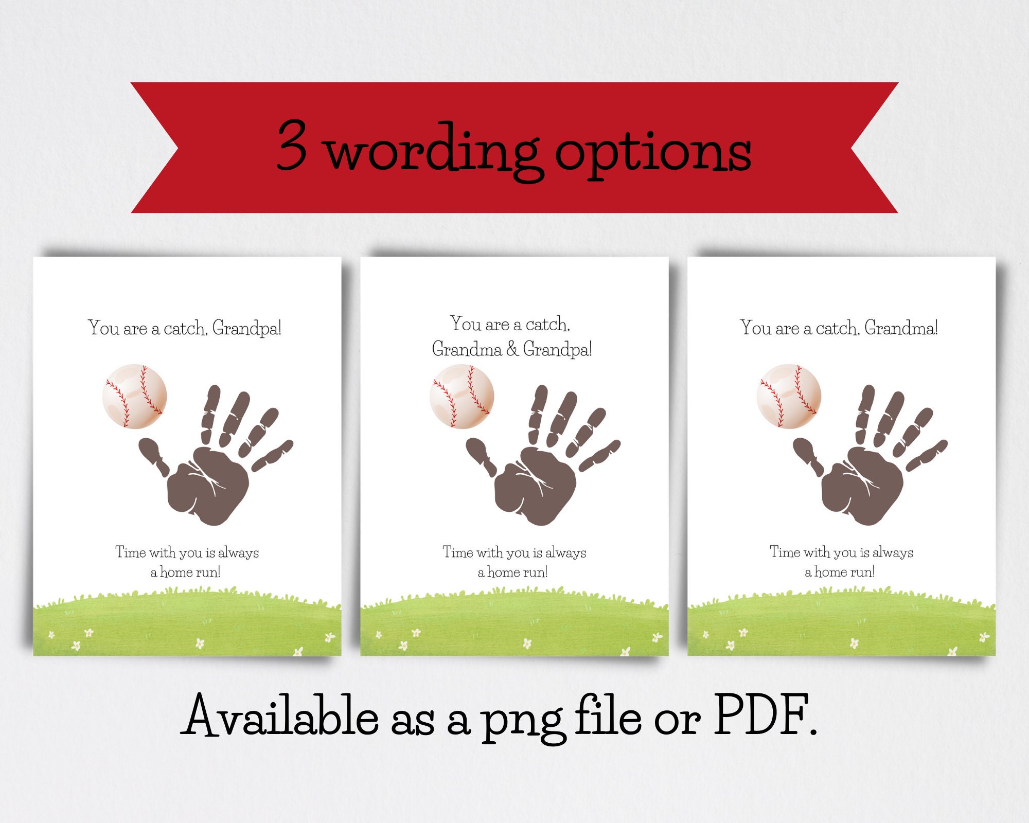 Grandparents Baseball Handprint Craft Gift for Kids - Etsy