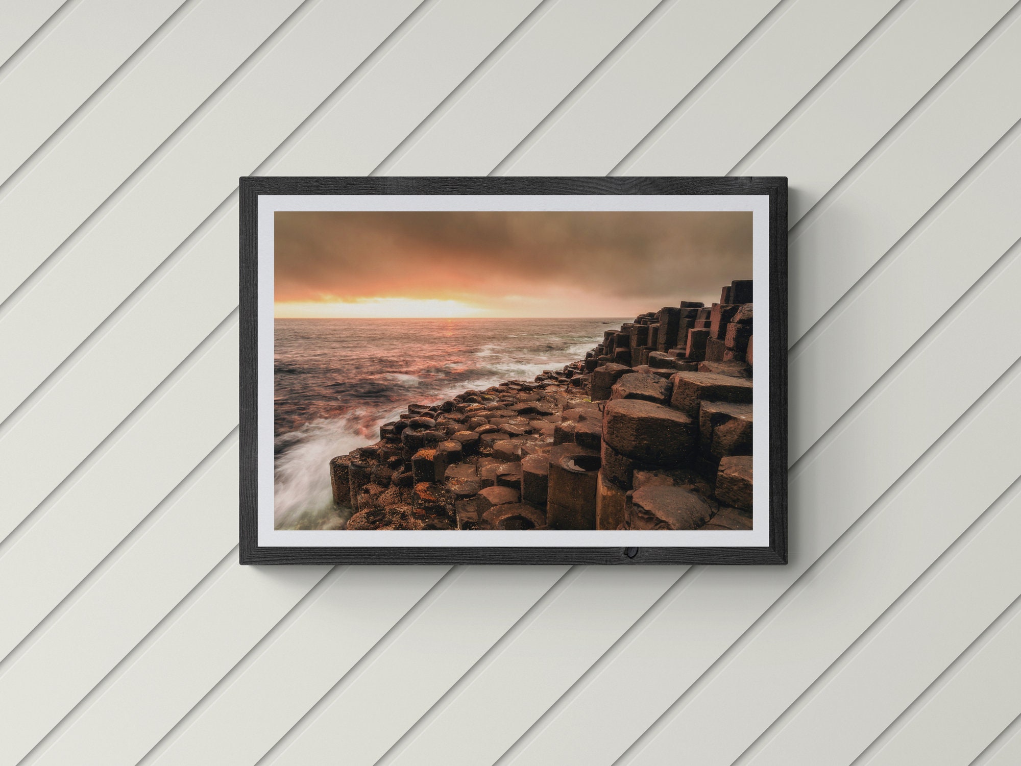 Giants Causeway Sunset, Causeway Coast, County Antrim, Ireland, Irish ...