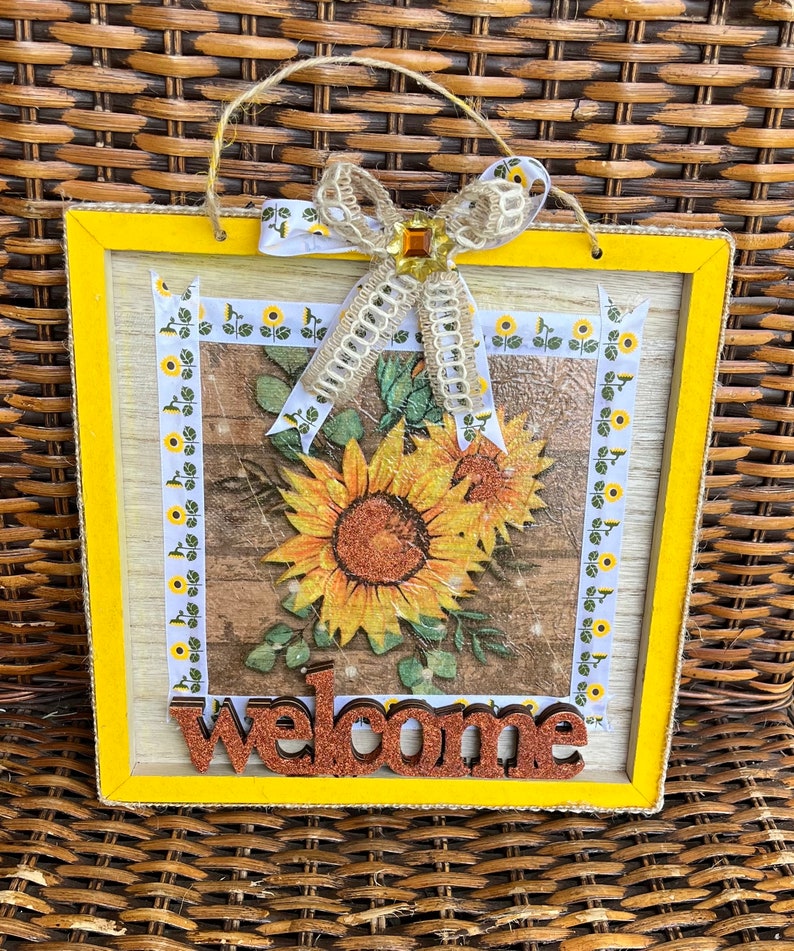 Sunflower Welcome Sign - Etsy