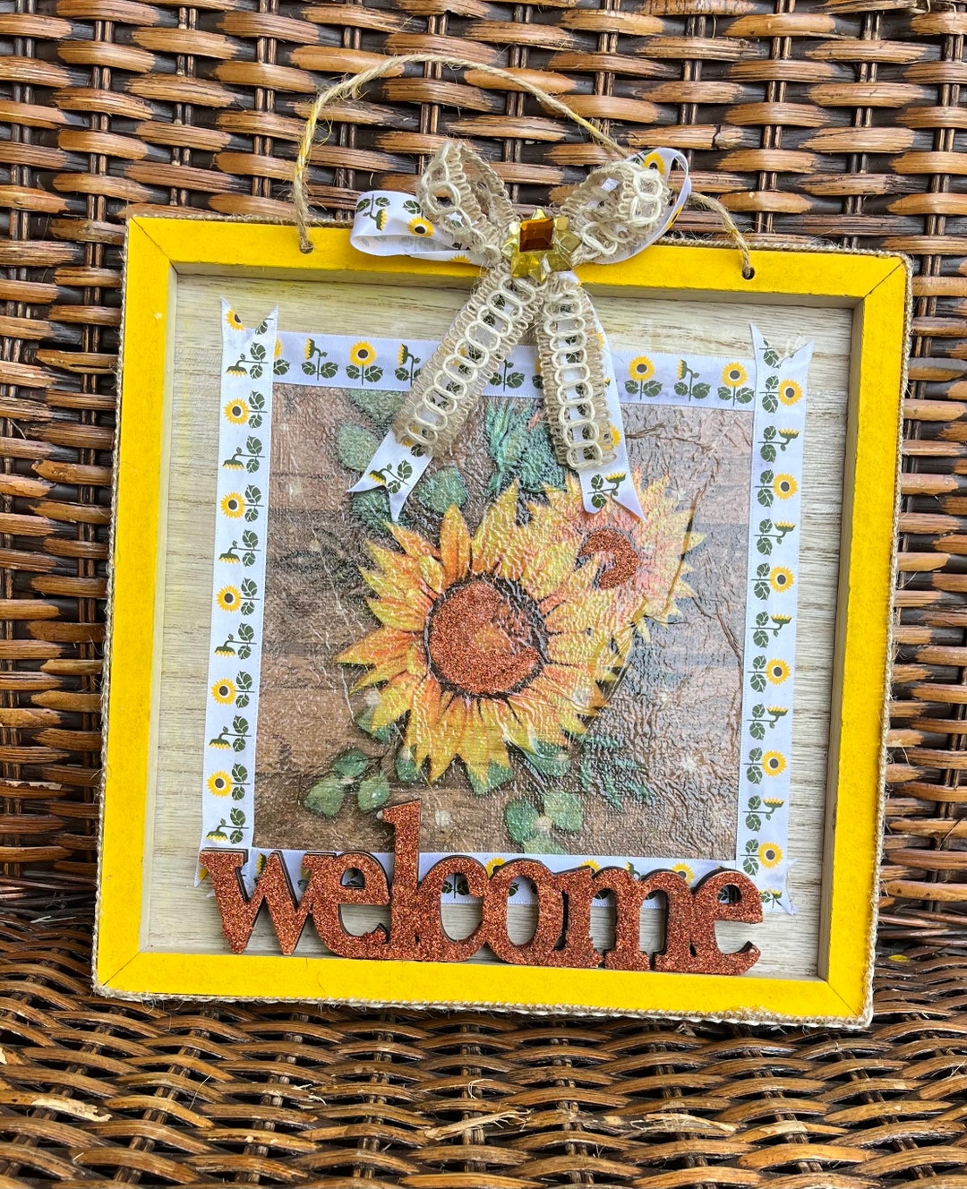 Sunflower Welcome Sign - Etsy