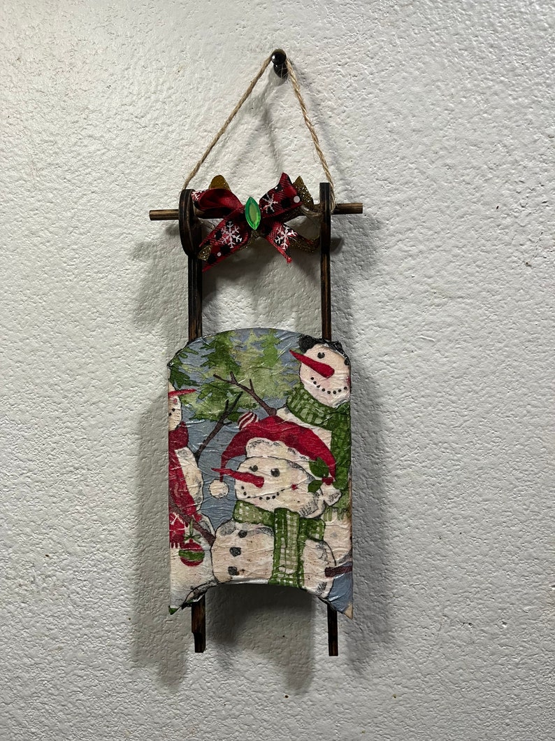 Snowman Sled - Etsy