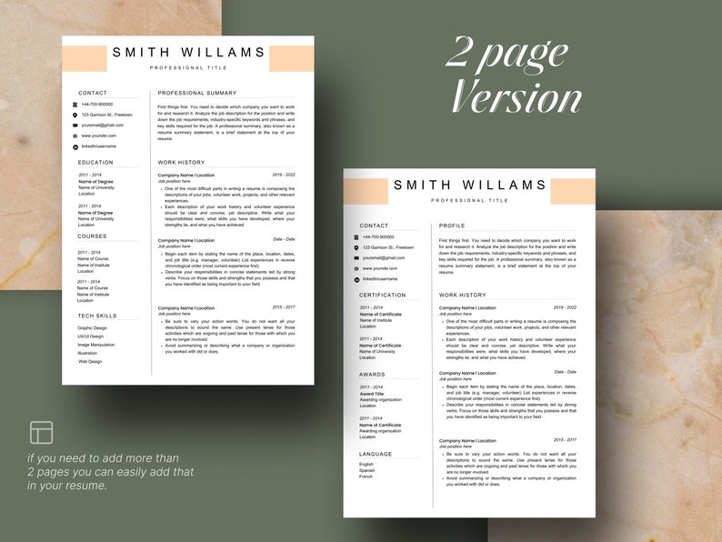 Modern Resume Template Bundle With Cover Letter and Reference Page ...