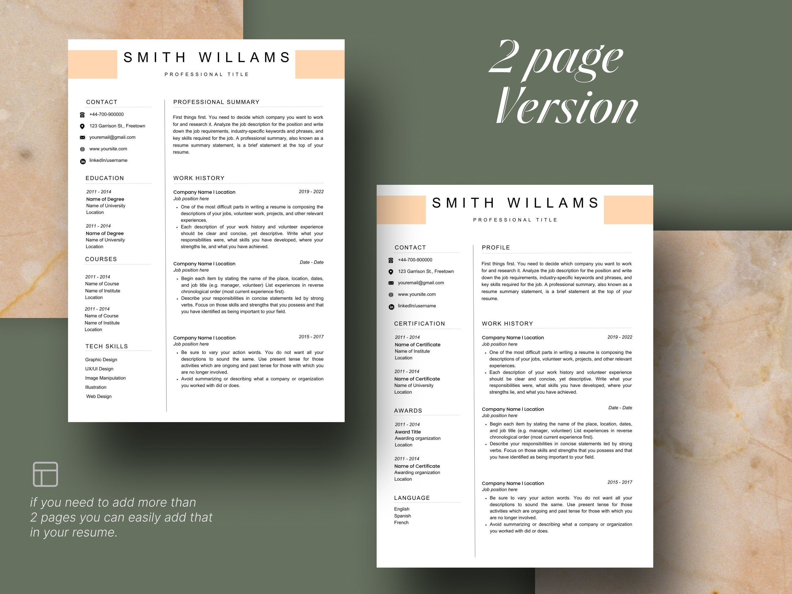 Modern Resume Template Bundle With Cover Letter and Reference Page ...