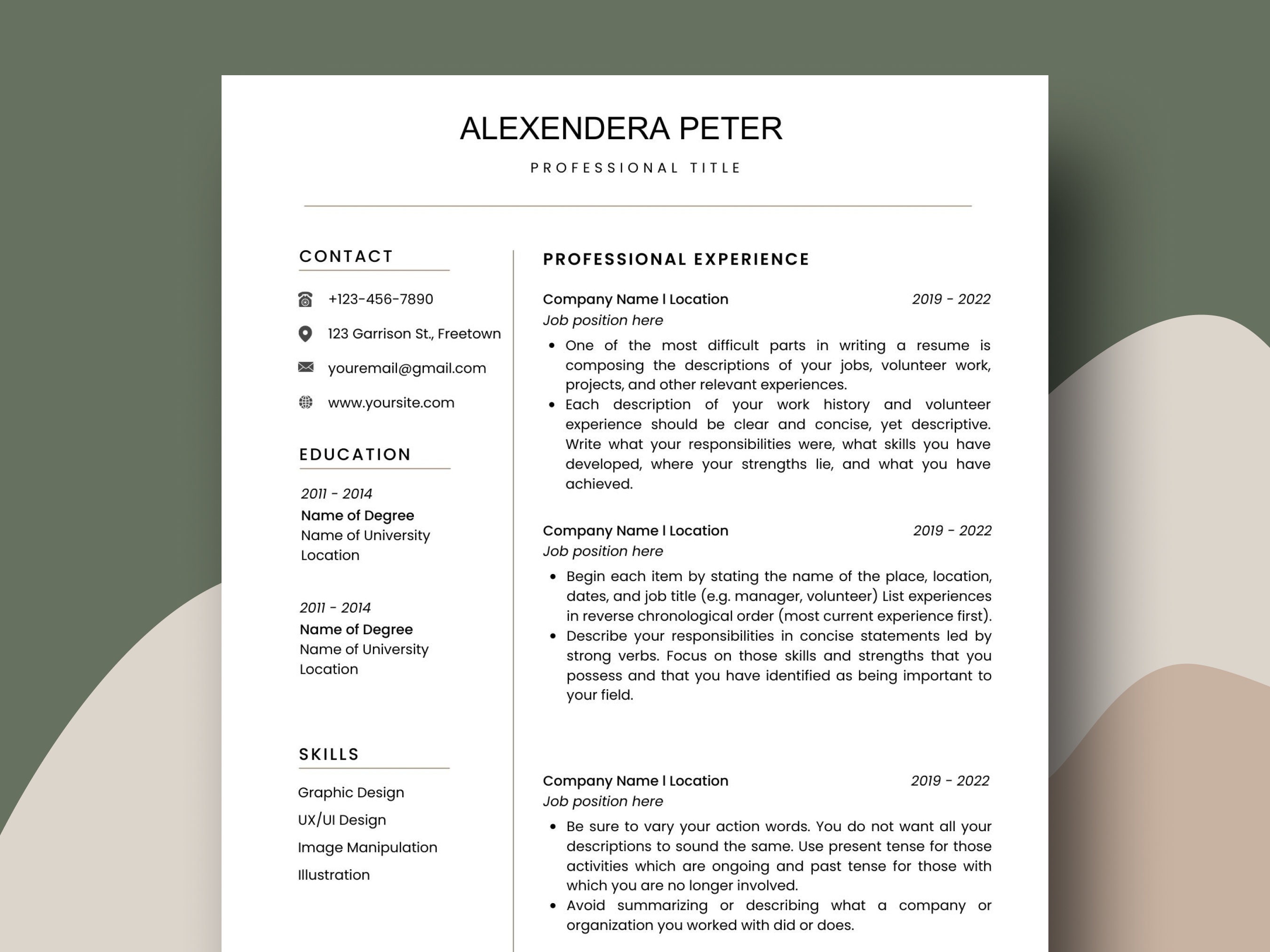 Professional Simple Resume Template Bundle With Cover Letter and ...