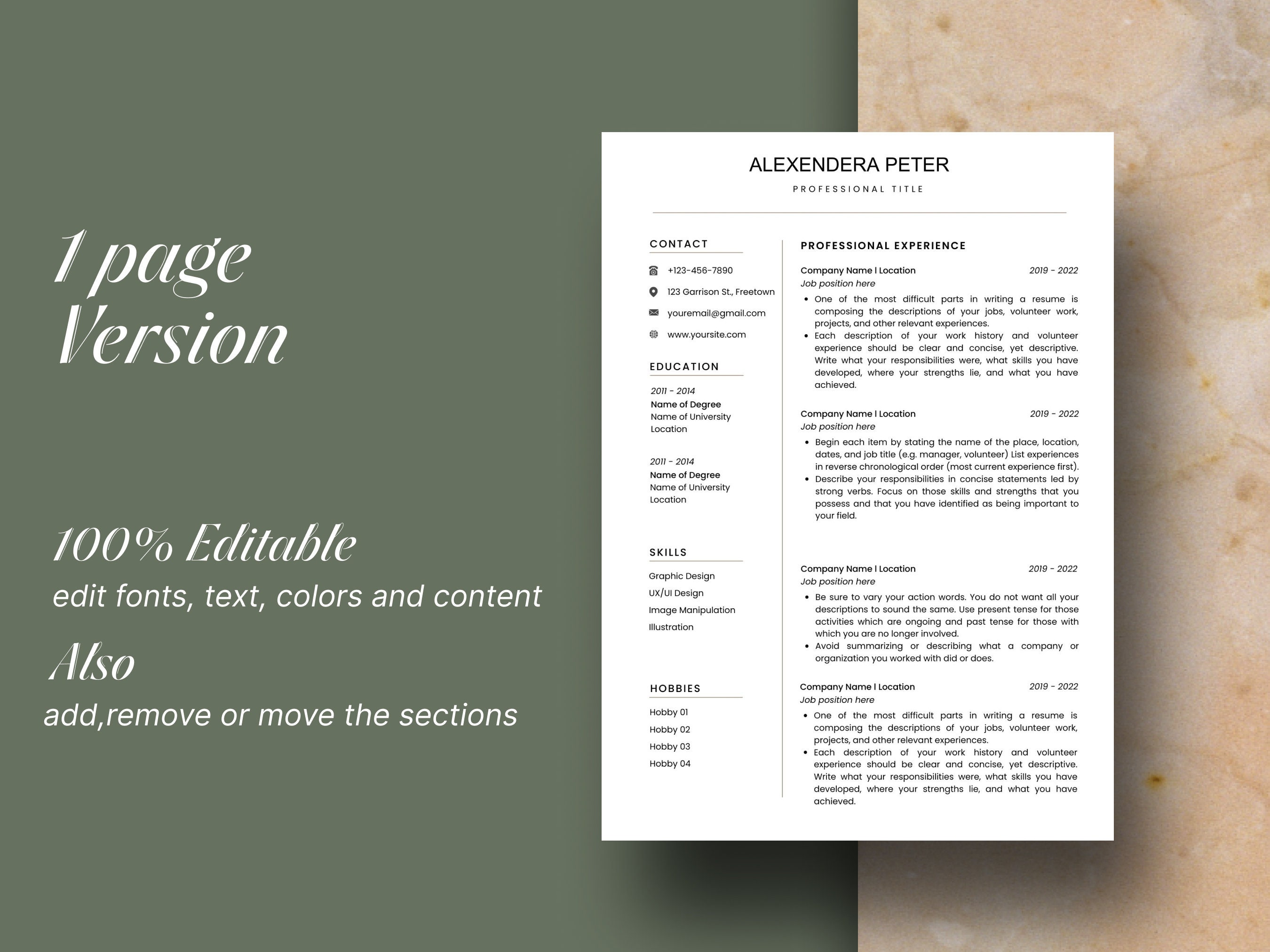 Professional Simple Resume Template Bundle With Cover Letter and ...