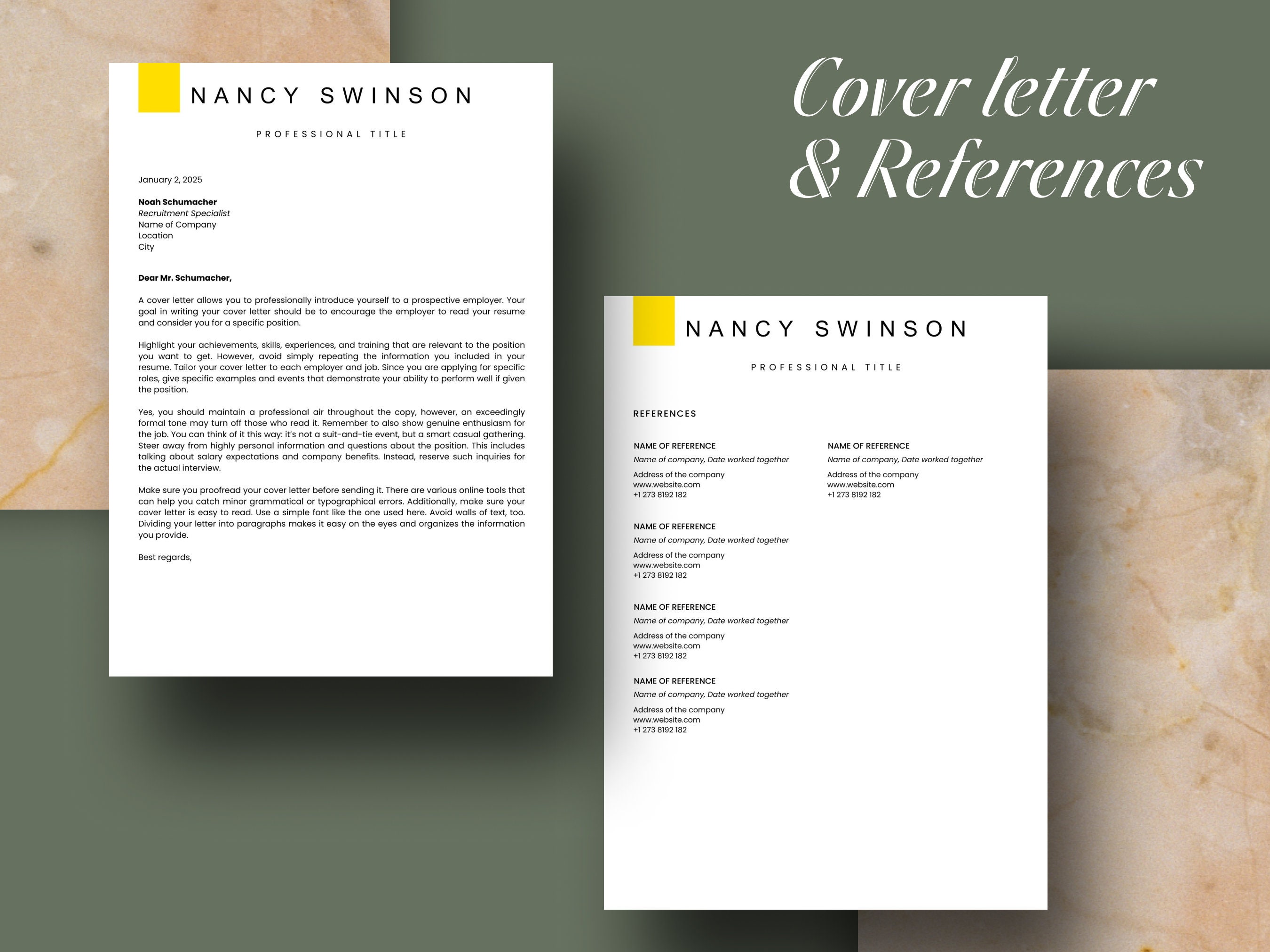 Modern Professional Resume Template Ats-friendly Matching Cover Letter ...