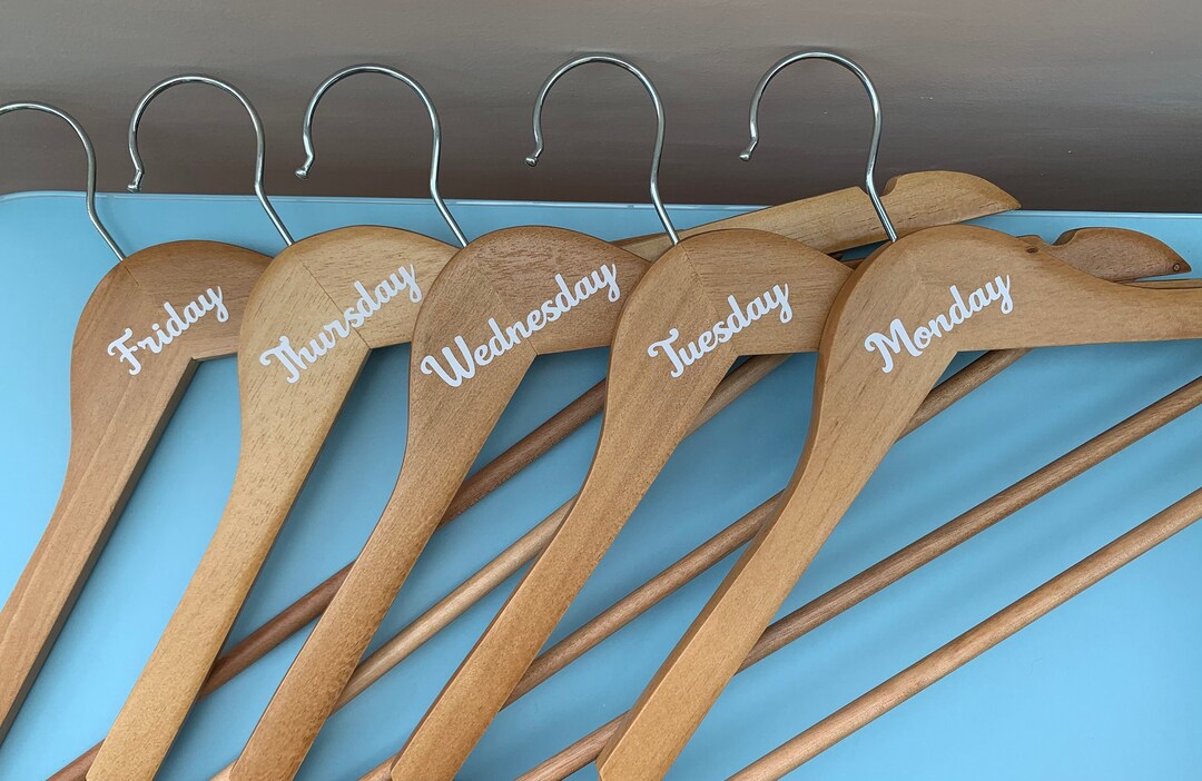Set of 5 Days of the Week Coat Hangers - Etsy