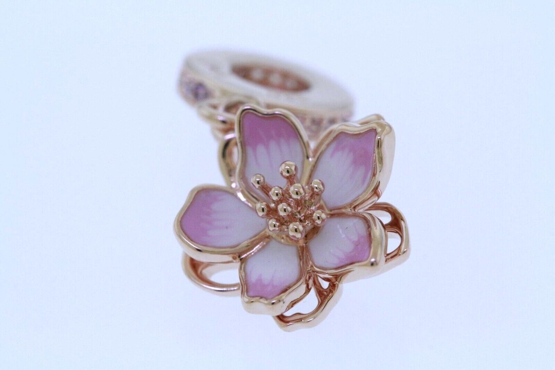 New Pandora Rose Gold Plated Cherry Blossom Dangle Charm 780667C01 - Etsy