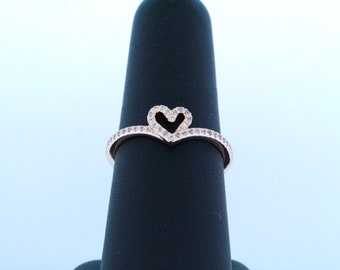 Pandora Rose Gold Heart Ring - Etsy