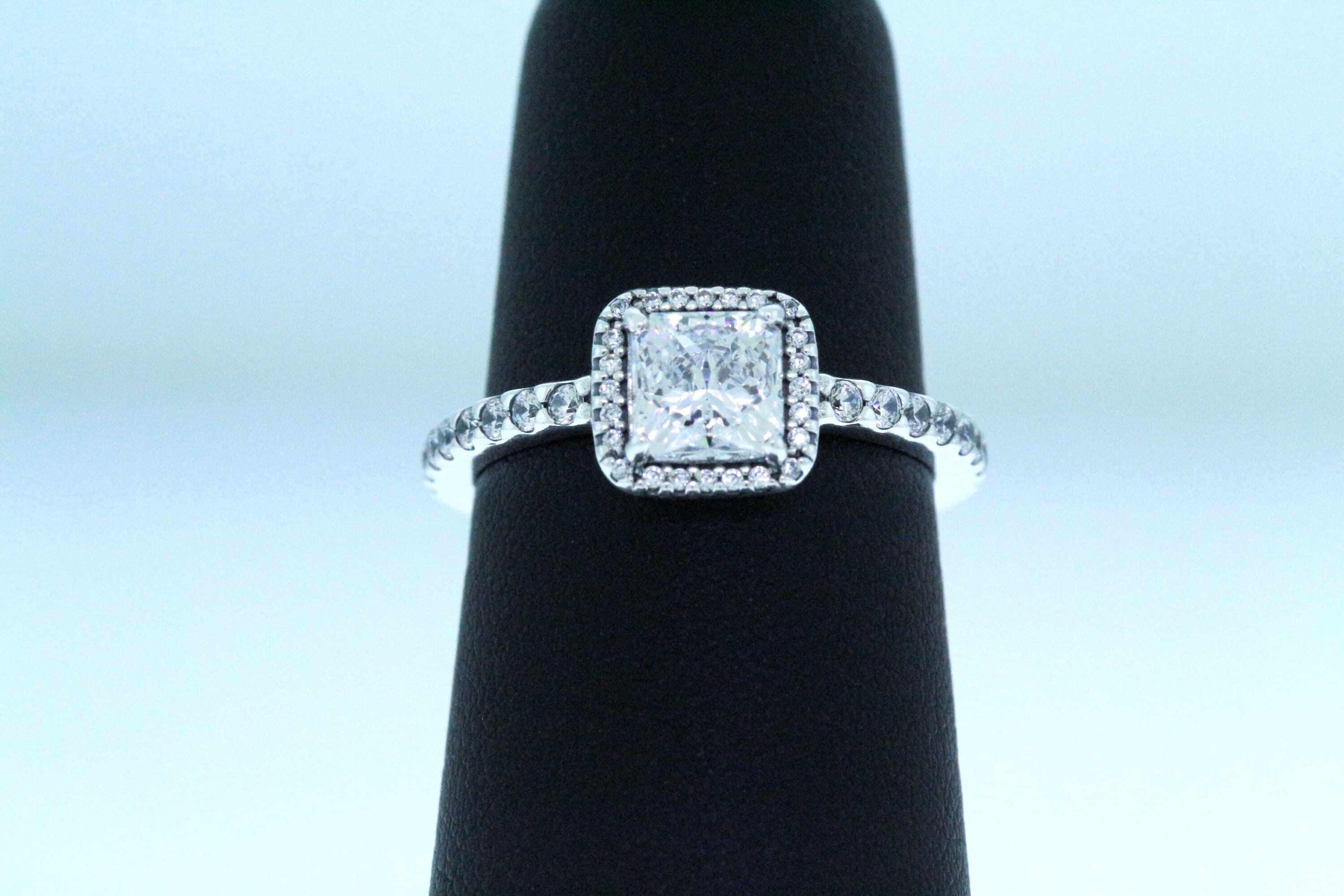 Pandora Sterling Silver Square Sparkle Halo Ring - Etsy